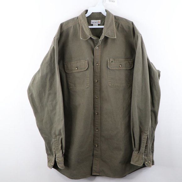 Carhartt | Shirts | Vintage Carhartt Double Pocket Faded Button Shirt ...